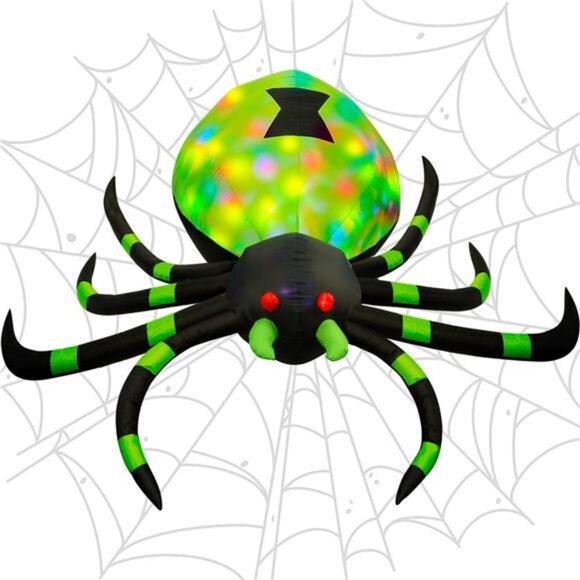 Holiday | Halloween Inflatable Decor 8ft Long Lighted Green Black ...